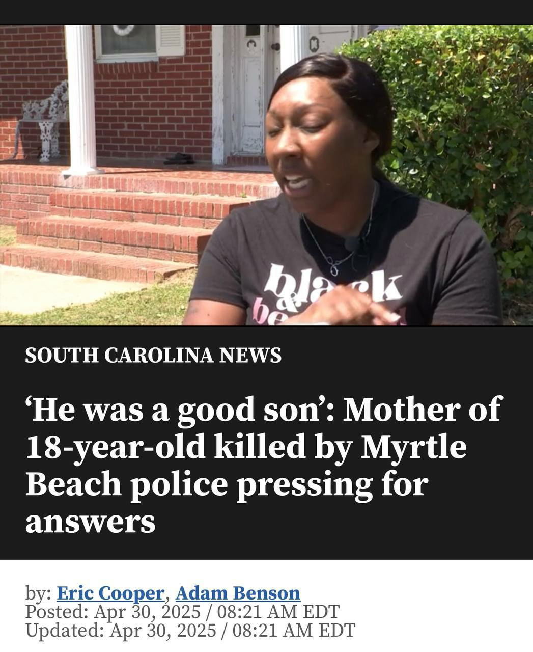 18-year-old Negro Jerrius Davis killed in Myrtle Beach officer-involved ...