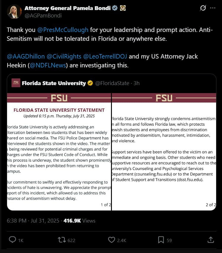 FSU student under investigation after incident draws fire from ...